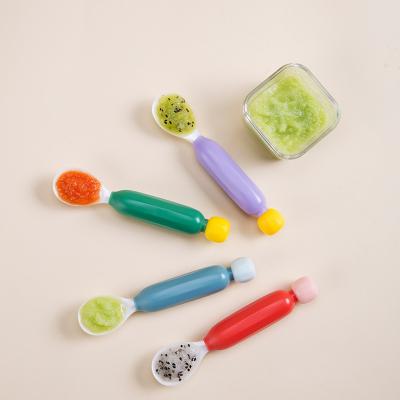 China Zirconia Ceramic Baby Spoon and Fork Set 135mm Food Grade PP Handle BPA Free Feeding Utensils for sale