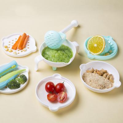 China 7-in-1 Food Grinding Bowl Set 17.7x11.6 cm Baby Mashing Bowl with Pestle and Juicer for sale