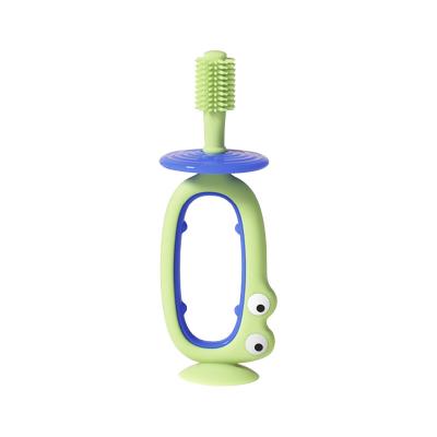 China Baby Clean Toothbrush 360 Degree Food Grade Silicone Oral Cleaning Teether 3.7 x 11.3 cm for sale