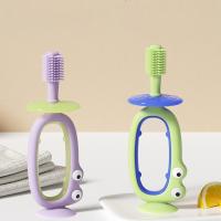 China Baby Clean Toothbrush 360 Degree Food Grade Silicone Oral Cleaning Teether 3.7 x 11.3 cm for sale