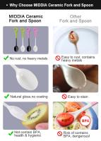 China Zirconia Ceramic Baby Feeding Spoon 16.3cm with Custom Logo and Ergonomic PP Handle for sale