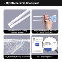 China Baby Training Chopsticks MIDDIA Custom Ceramic Chopsticks 16.3cm Food Grade PP Silicone for sale