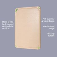 China Rice Husk Fiber Cutting Board 39.8x29.8x1cm Antibacterial Kitchen Chopping Board FDA Certified for sale