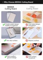 China Rectangle Grain Fiber Cutting Board Durable Stainless Steel Kitchen Tool from MIDDIA for sale
