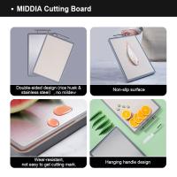 China Rectangle Grain Fiber Cutting Board Durable Stainless Steel Kitchen Tool from MIDDIA for sale