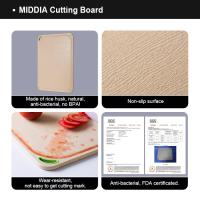 China BPA Free Rice Husk Fiber Cutting Board Double Side Kitchen Chopping Block 39.8x29.8cm for sale