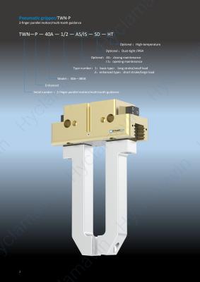 China Custom Sensor Interfaces in 2 Jaw Pneumatic Parallel Multi-Tooth Gripper TWN/TWN-P Even Load Distribution and Adjustable Gripping Range for sale