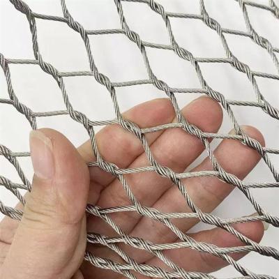 China Custom Made Silver / Black Diamond Wire Rope Mesh For Aviary Netting 20mm*20mm for sale
