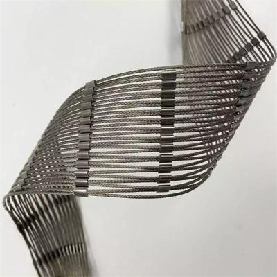 China Sus304 316 Pliable 50mmx50mm Ferrule Metal Rope Mesh Solid Steel Wire Mesh for sale