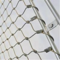 China Polished Flexible Diamond Mesh Balustrade Cable Mesh Made Of SS316 Wire With 60mm Hole for sale