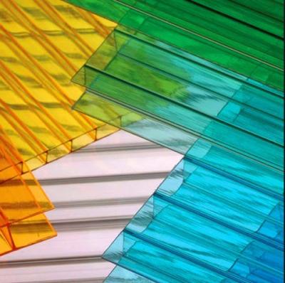 China High Strength Polycarbonate Hollow Sheet 10mm Clear Plastic Roof Panels For Greenhouse for sale