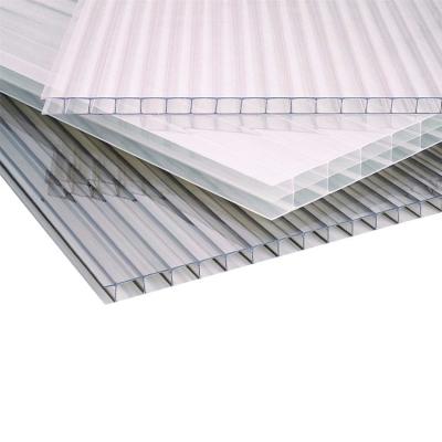 China 8mm Twin Wall Polycarbonate Sheet 4 X 8 , Greenhouse UV Resistant Polycarbonate Sheets for sale