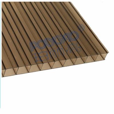 China 6mm Brown POLYGAO Polycarbonate 2-wall Sheet All-season Performance Fire Resistant Hail Proof Polycarbonate Sheet for sale