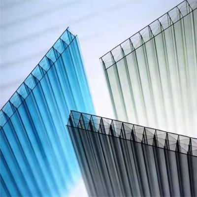 China 3mm 4mm 5mm 6mm 8mm 10mm 12mm Clear Scratch Resistant Transparent 4 X 8 Feet Twin Wall hollow Polycarbonate Sheet PC hollow sheet for roofing and building material for sale