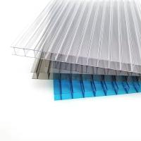 China Twin Wall Polycarbonate Sheet Clear 8mm Twin Wall Roofing Uv Blocking Polycarbonate Sheet for Commercial Greenhouse for sale