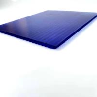 China Selling Like Hot Cakes Uv Protection Blue Double Wall Hollow Sunshine Sheet for Bus Stop Shed Pc Double Wall Hollow Sheet for sale