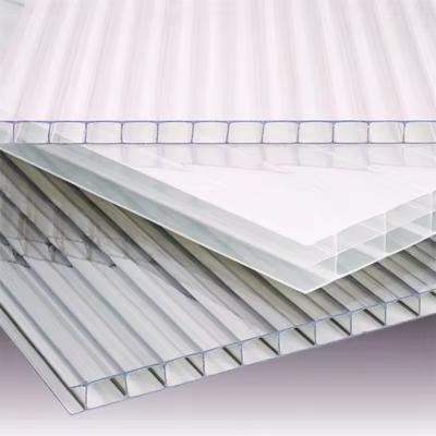 China Polycarbonate 1-8 Layer Diamond Multiwall Structure Sandwich Roof Hollow Pc Sheet Polycarbonate Double Wall Panels Roofing Sheet for sale