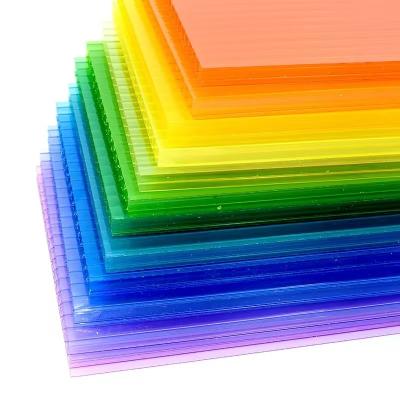 China Building Material Double UV Coating PC hollow  Polycarbonate Sheet Crystal clear Uv Proof Polycarbonate Hollow Sheets for sale