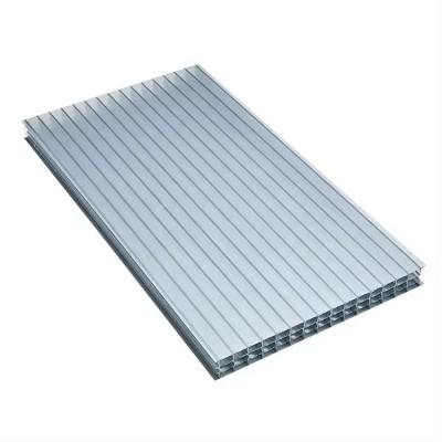 China Anti UV Coating Soundproof Transparent Double Wall Polycarbonate Sheet Clear Polycarbonate Hollow Sheet for Roofing Sound Proof for sale