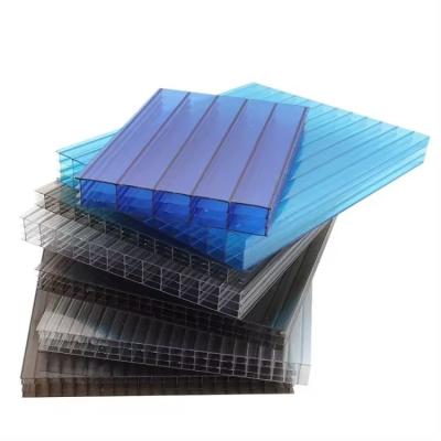 China 5mm 10mm Multiwall Panels Sun Shade Polycarbonate Hollow Sheet for Car Shelter 5mm Twin Wall Hollow Polycarbonate Sheet for sale