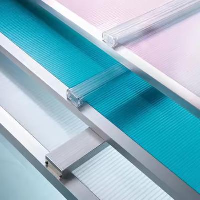 China 100% Waterproof Blue U-shaped Lock Danpalon Polycarbonate Hollow Sheet for Greenhouse Roofing for sale