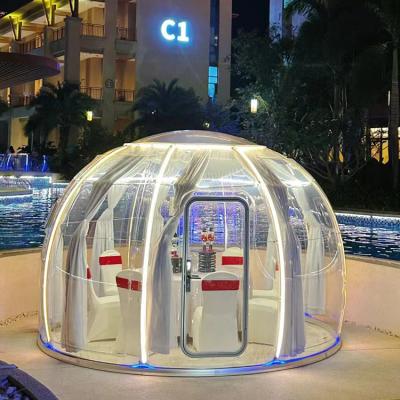 China Bubble House Transparent Polycarbonate Dome House - 4.2M Geodesic Glamping Tent UV Resistant PC Villa for Hotel & Camping for sale