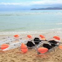 China Factory Wholesale 360° Transparent Sea Kayak Design PC Sheets Polycarbonate Transparent Kayak Clear Boat for Water Sports for sale