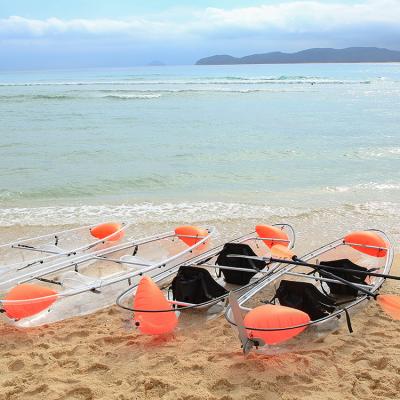 China Factory Wholesale 360° Transparent Sea Kayak Design PC Sheets Polycarbonate Transparent Kayak Clear Boat for Water Sports for sale
