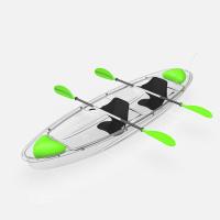 China PC Sheets Lightweight Polycarbonate Fishing Boat Transparent Kayak with Stainless Steel Frame OEM Accept for sale