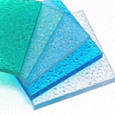 China Customized by Guangdong Manufacturer Diamond Embossed Polycarbonate Sheet 3mm PC Embossed Panel for Shower Door for sale
