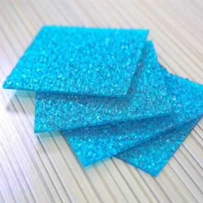 China POLYGAO Anti-Scratch PC Embossed Sheet Clear Polycarbonate Diamond Plate for Partition for sale