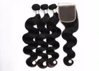 China Smooth Body Wave Hair Extensions Human Weft 4 * 4 Lace Closure For Black Women for sale