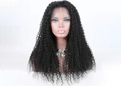 China 20 Inch Kinky Curly Human Hair Full Lace Wigs Full Swiss Lace With Stretch From Ear To Ear for sale