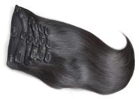 China Natural Black 100 Human Hair Clip In Extensions Healthy From One Single Donor for sale
