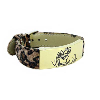 China Europ American Fashion Trendy Stainless Steel Geniune PU Leather Bracelet Bangle LBL03 for sale
