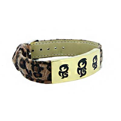 China Europ American Fashion Trendy Stainless Steel Geniune PU Leather Bracelet Bangle LBL06 for sale