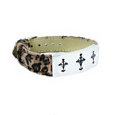 China Europ American Fashion Trendy Stainless Steel Geniune PU Leather Bracelet Bangle LBL08 for sale