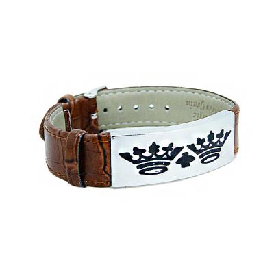 China Europ American Fashion Trendy Stainless Steel Geniune PU Leather Bracelet Bangle LBL11 for sale