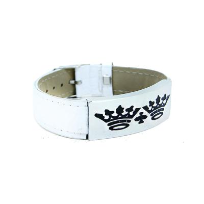 China Europ American Fashion Trendy Stainless Steel Geniune PU Leather Bracelet Bangle LBL12 for sale
