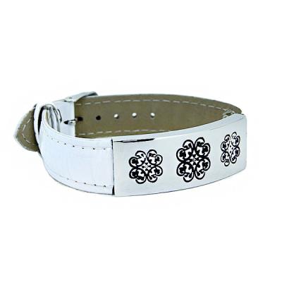 China Europ American Fashion Trendy Stainless Steel Geniune PU Leather Bracelet Bangle LBL15 for sale