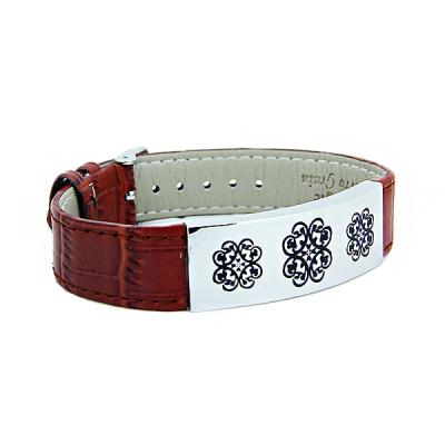 China Europ American Fashion Trendy Stainless Steel Geniune PU Leather Bracelet Bangle LBL16 for sale