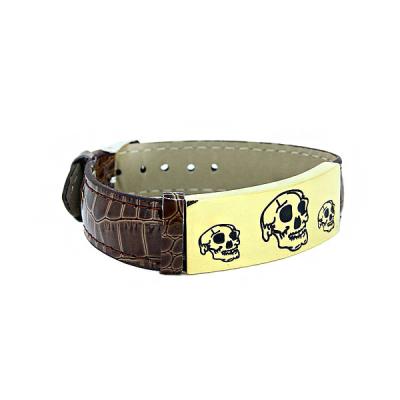 China Europ American Fashion Trendy Stainless Steel Geniune PU Leather Bracelet Bangle LBL20 for sale