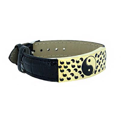China Europ American Fashion Trendy Stainless Steel Geniune PU Leather Bracelet Bangle LBL21 for sale