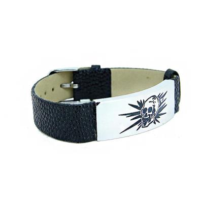 China Europ American Fashion Trendy Stainless Steel Geniune PU Leather Bracelet Bangle LBL23 for sale