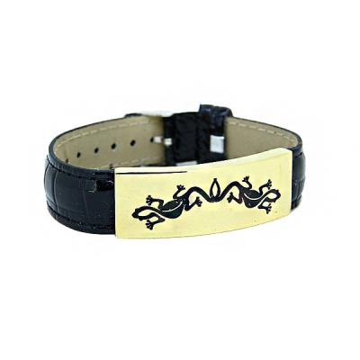 China Europ American Fashion Trendy Stainless Steel Geniune PU Leather Bracelet Bangle LBL27 for sale