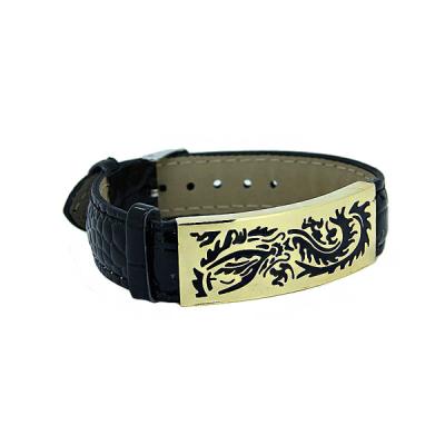 China Europ American Fashion Trendy Stainless Steel Geniune PU Leather Bracelet Bangle LBL28 for sale