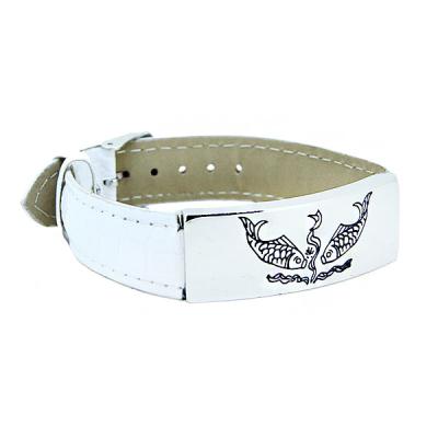 China Europ American Fashion Trendy Stainless Steel Geniune PU Leather Bracelet Bangle LBL46 for sale