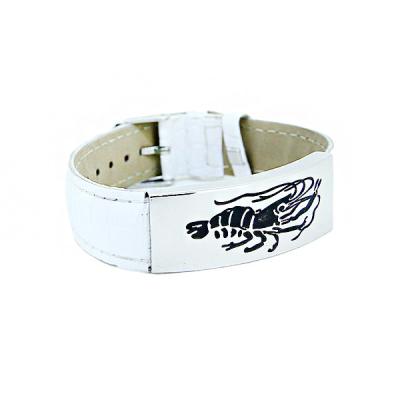China Europ American Fashion Trendy Stainless Steel Geniune PU Leather Bracelet Bangle LBL48 for sale