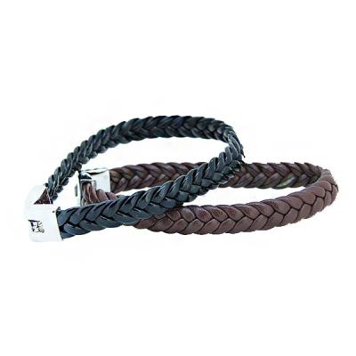 China Europ American Fashion Trendy Stainless Steel Geniune PU Leather Bracelet Bangle LBL80 for sale