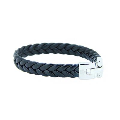 China Europ American Fashion Trendy Stainless Steel Geniune PU Leather Bracelet Bangle LBL81 for sale